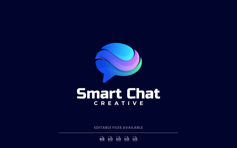Smart Chat Gradient Colorful Logo #252829 - TemplateMonster