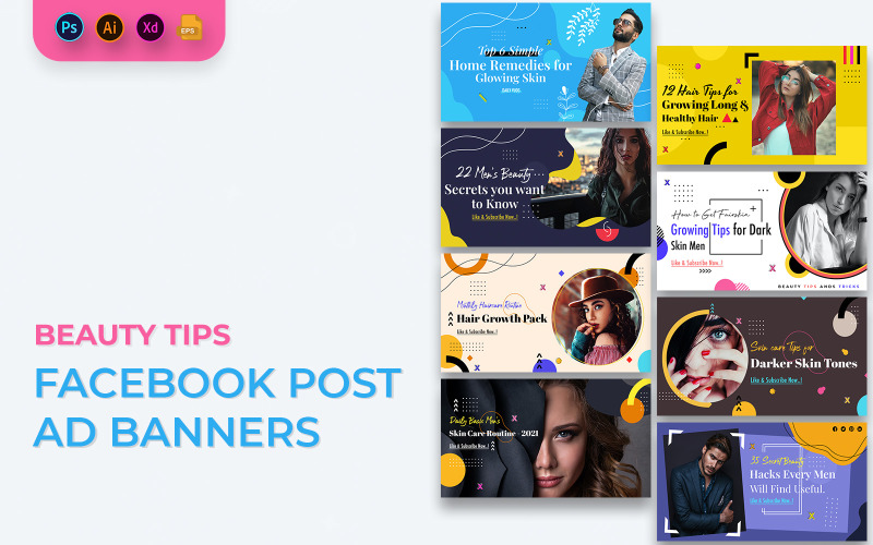 Beauty Tips Facebook Ad Banners Template - TemplateMonster