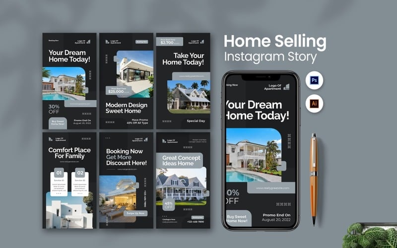 Creative And Modern Real Estate Social Media Post Design Template
