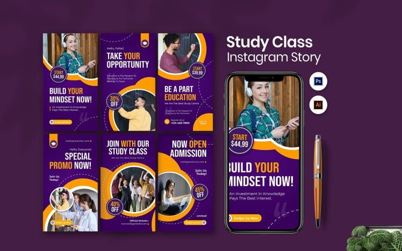 Study Class Instagram Story #252908 - TemplateMonster
