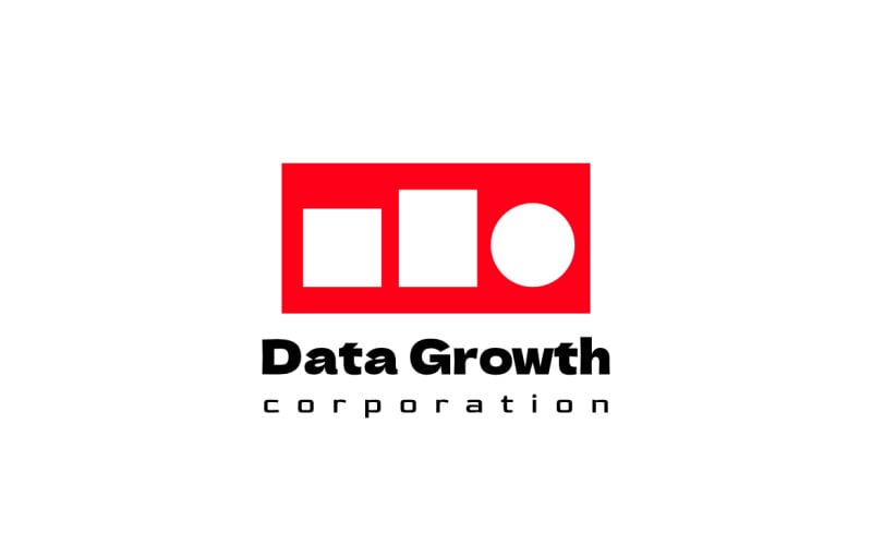 Data Grow Negative Space Red Logo #253241 - TemplateMonster