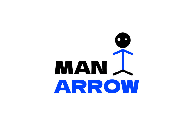Logotipo inteligente inteligente da seta do homem