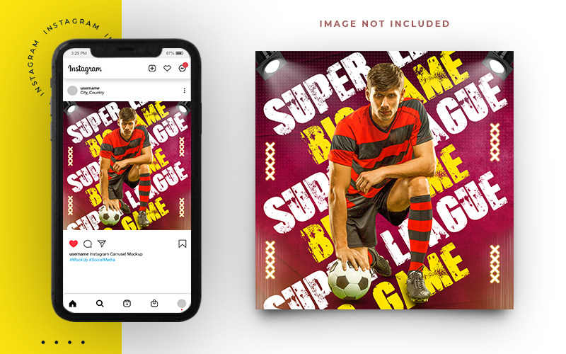 Football Social Media Post Banner Template - TemplateMonster