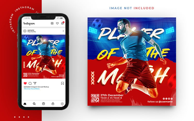 Social Media Football Post Template #253385 - TemplateMonster