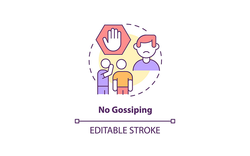 No Gossiping Concept Icon #253461 - TemplateMonster