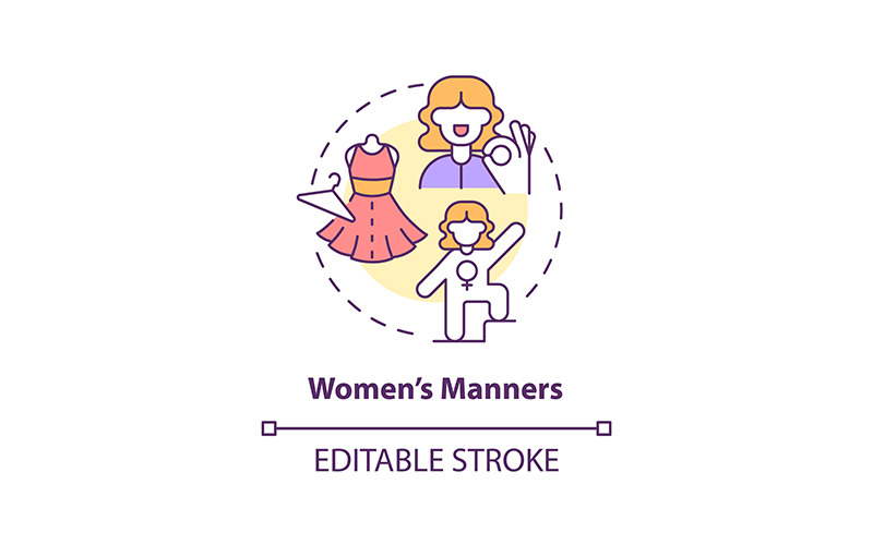 Women Manners Concept Icon #253459 - TemplateMonster