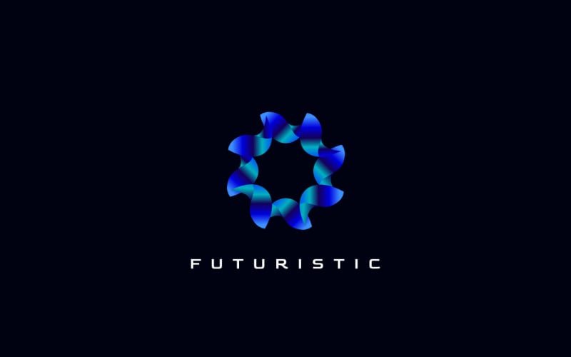 Abstract Blue Tech Gradient Logo #253516 - TemplateMonster
