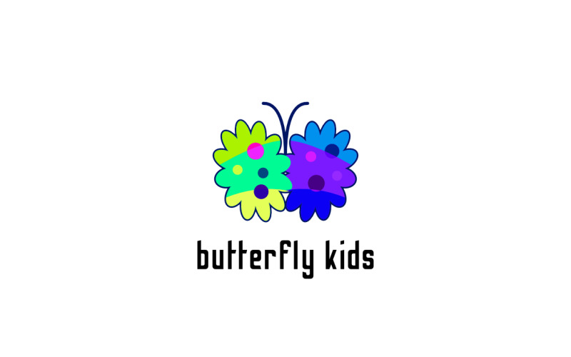 Butterfly Kids Fun Joy Logo #253521 - TemplateMonster