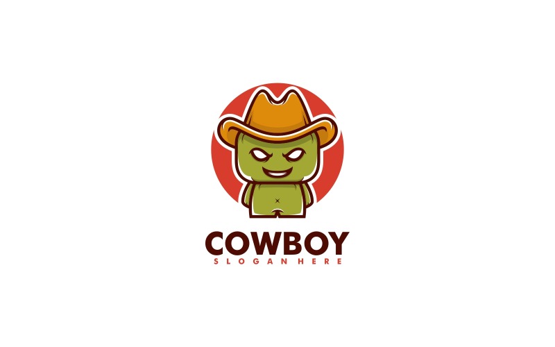 Cowboy Simple Mascot Logo #253642 - TemplateMonster