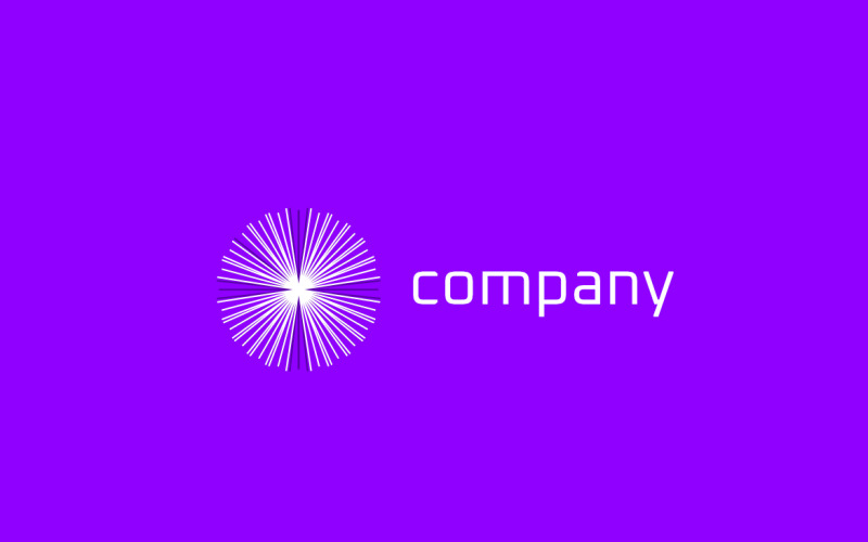 Logo violet abstrait de ligne dynamique - TemplateMonster