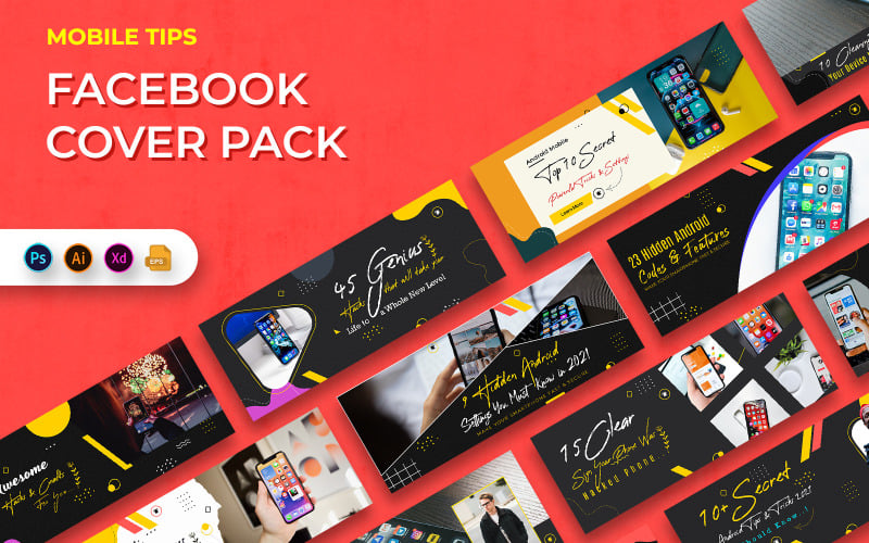 Mobile Tips Facebook Cover Banner #253667 - TemplateMonster