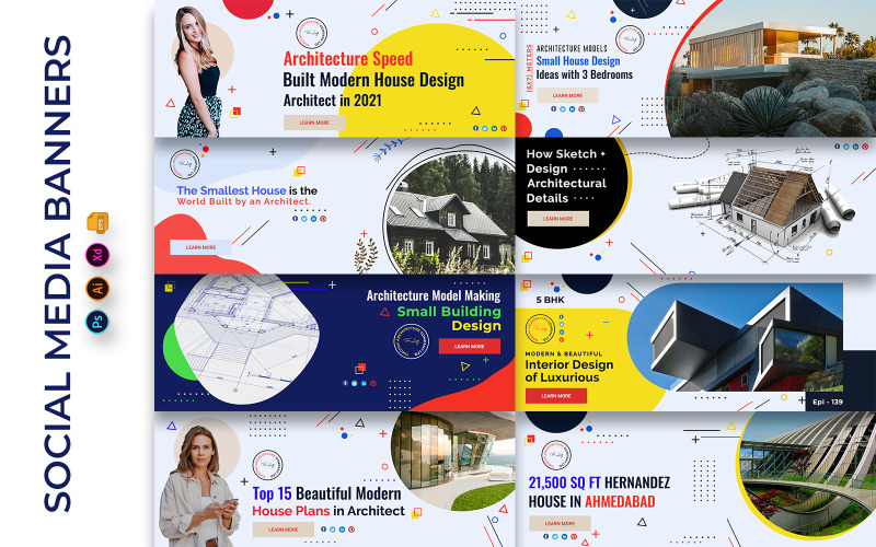 Architecture Design Facebook Cover Banner - TemplateMonster