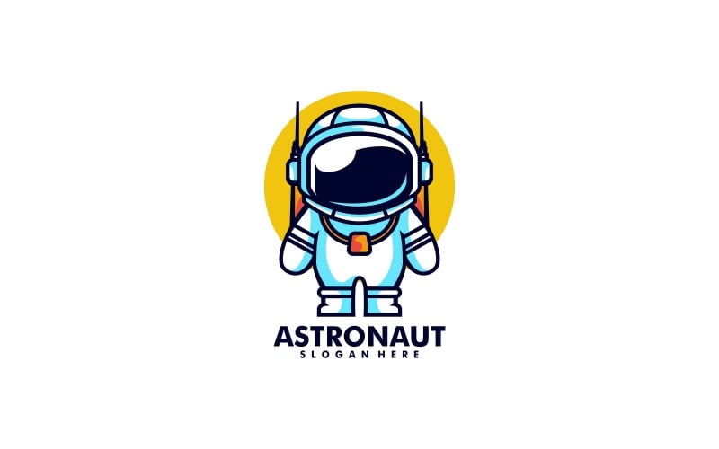 Astronaut Simple Mascot Logo Template - TemplateMonster