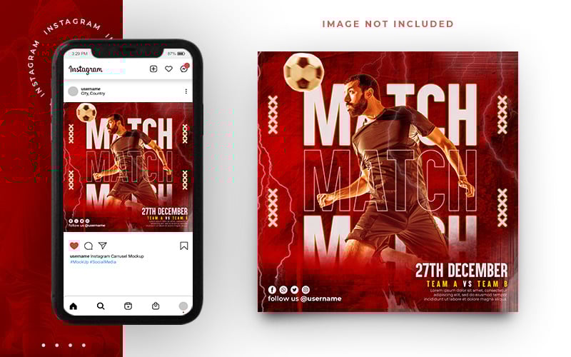 Football Social Media Sport Event Flyer Template Design