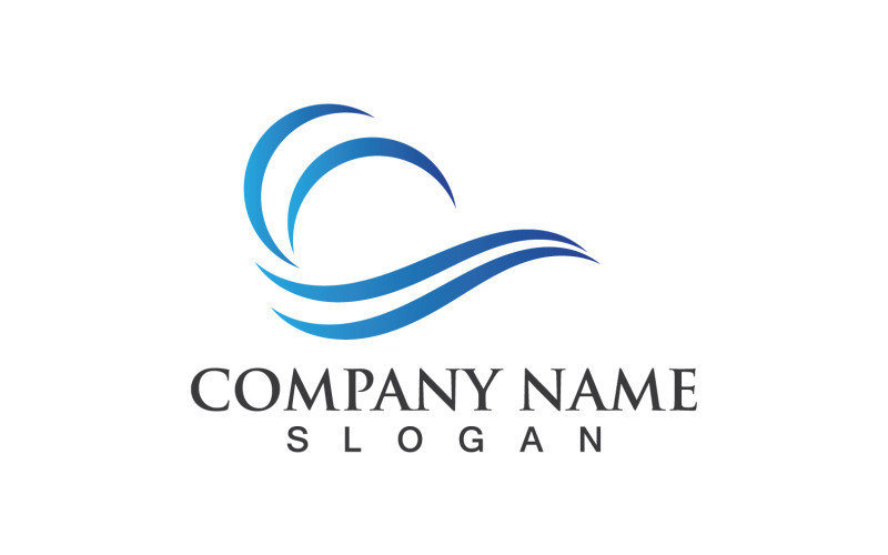 Vlna Vody Logo A Symbol Vektor V16 #254190 - TemplateMonster