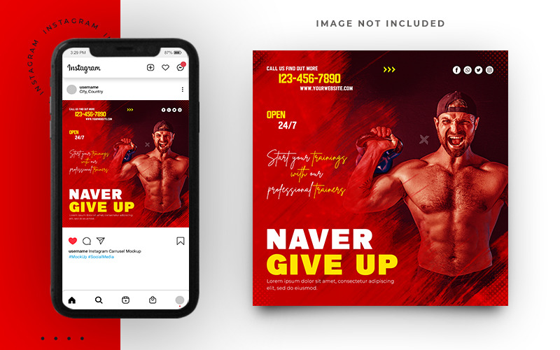 Gym And Fitness Poster Social Media Template
