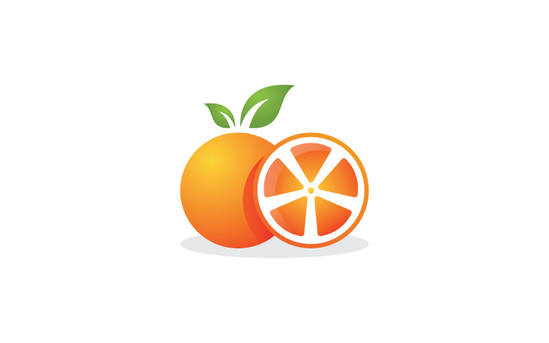Orange Fresh Fruit Logo Vector Symbol V5 - TemplateMonster