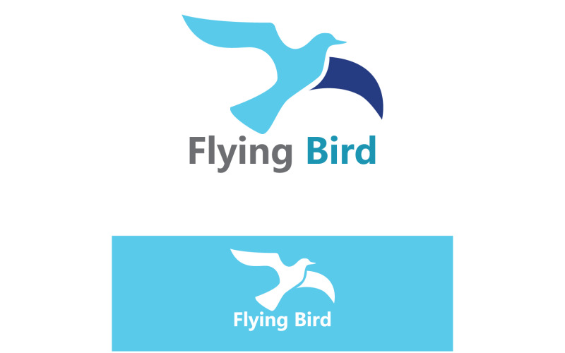 Logotipo de pájaro volador y elemento de símbolo V3