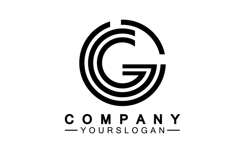 Logo G et ligne vectorielle de symbole V28 - TemplateMonster