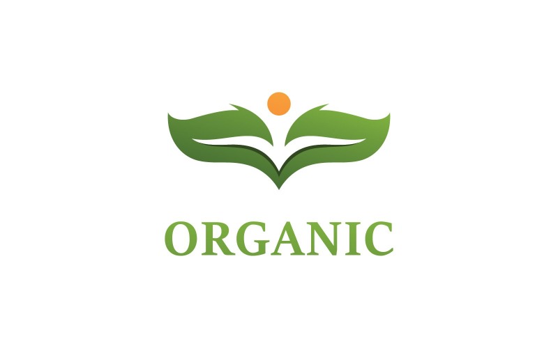 Green leaf organic Logo Vector Symbol V1 - TemplateMonster