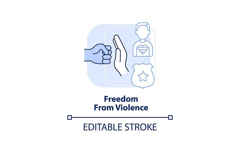Freedom From Violence Light Blue Concept Icon