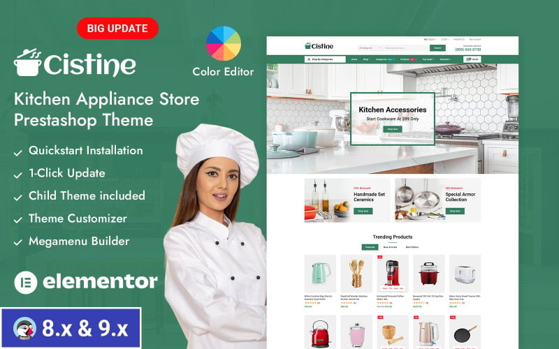 Cistine - Kitchen Appliances Store Prestashop Responsive Theme