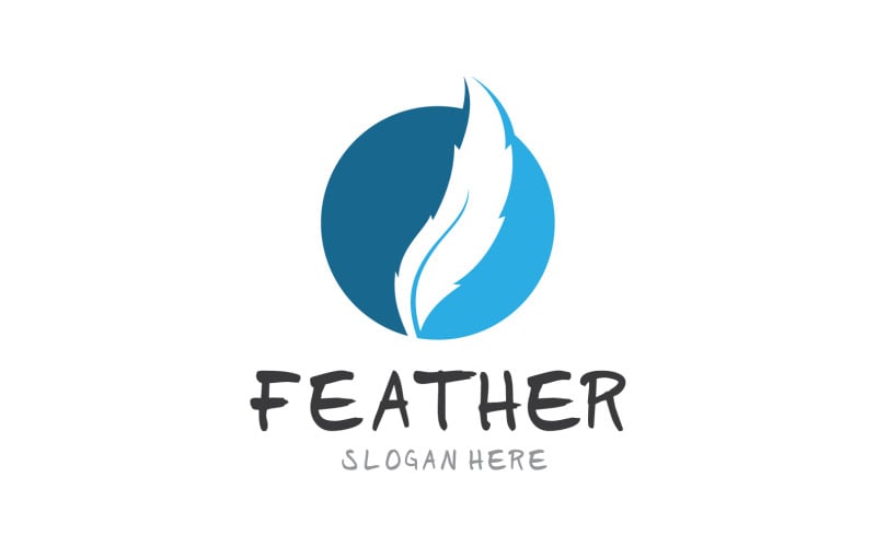Feather Pen Write Sign Logo Vector V4 - TemplateMonster