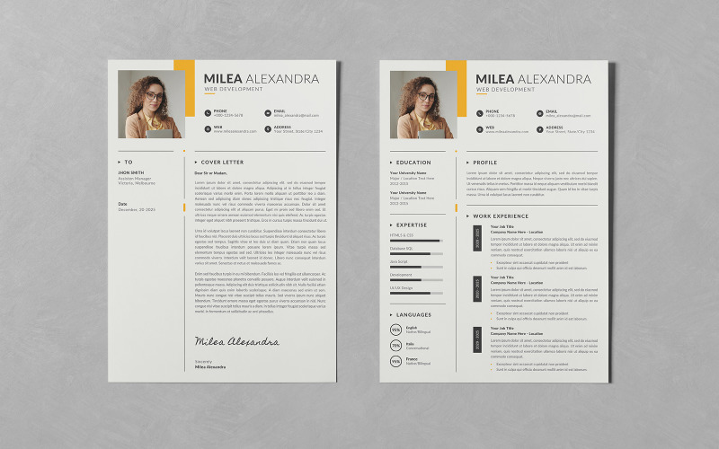 Clean Professional Resume CV Design Templates