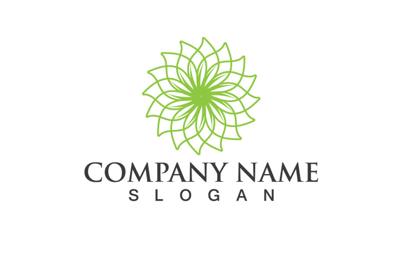 Leaf Green Nature Line Logo Vector V13 - TemplateMonster