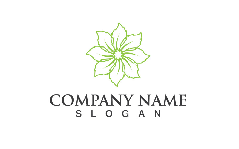 Leaf Green Nature Line Logo Vector V15 - TemplateMonster