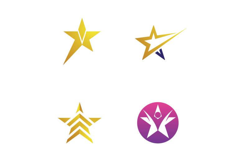 Logotipo de símbolo de éxito estrella Diseño vectorial V12