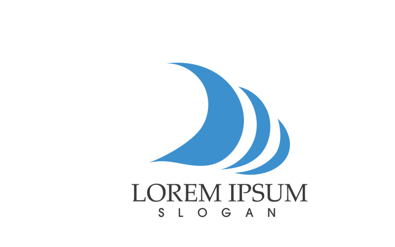 Dalga Su Sahil Logo Tasarımı Vektör V3 - TemplateMonster