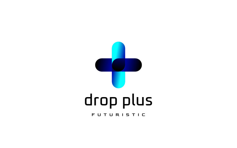 Drop Plus Tech Gradient Logo #257997 - TemplateMonster