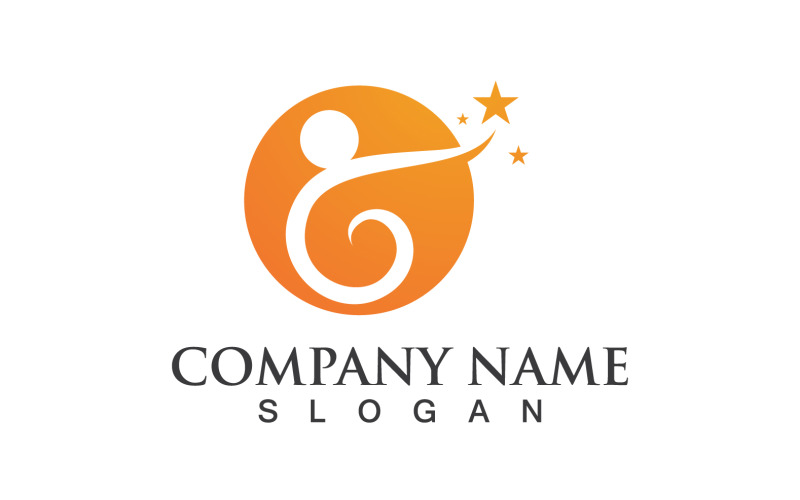 Lidský charakter zdraví lidí Logo Vector V3 - TemplateMonster