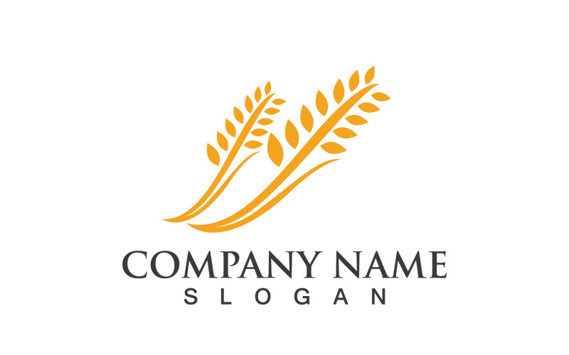Wheat Rice Food Logo Vector Design V15 - TemplateMonster