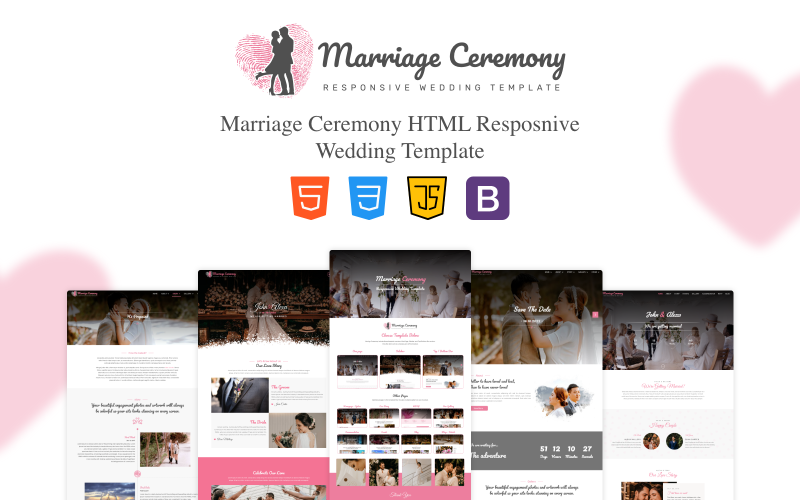 Clover - Plantilla responsiva HTML para bodas