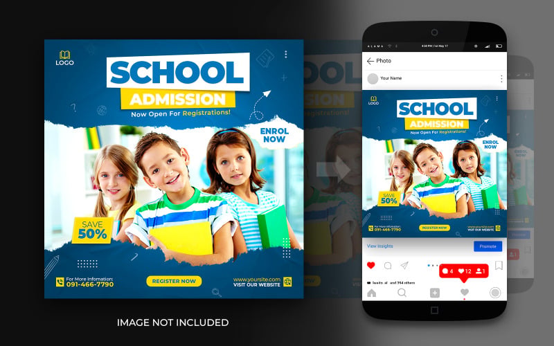 Back To School Social Media Instagram And Facebook Post Banner Design ...
