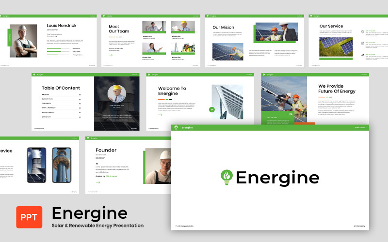 Energine - Modèle PowerPoint dénergie solaire et renouvelable