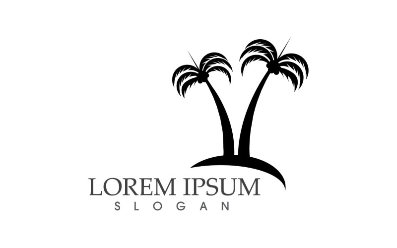 Logo wektor palmy kokosowej V7 #258593 - TemplateMonster
