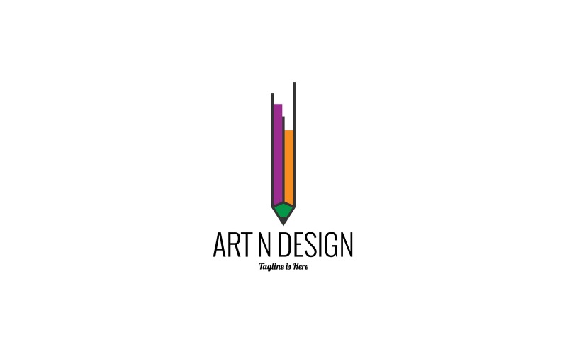 Modèle de logo de crayon ART & Design - TemplateMonster