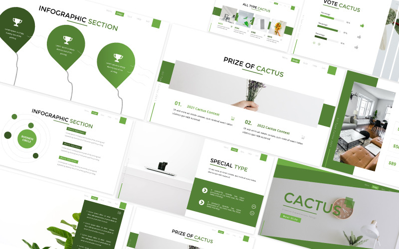 Cactus Creative Powerpoint Template #259664 - TemplateMonster