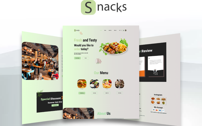 Snack - Fast Food Restaurant - Éléments de l'interface utilisateur