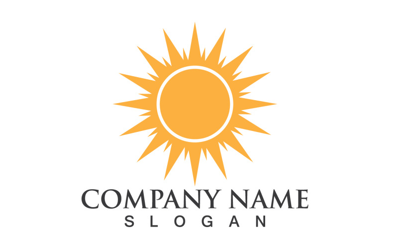 Słońce Logo Ilustracja Ikona Wektor Szablon V8