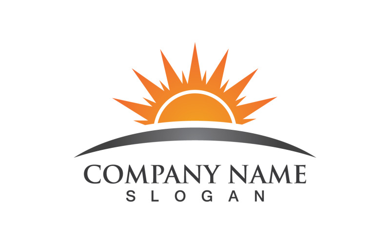 Zon Logo Illustratie Pictogram Vector Sjabloon V14