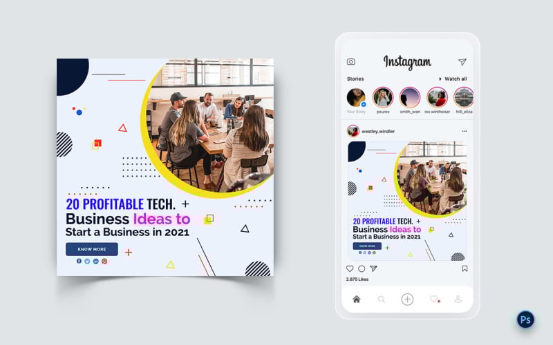 Business Service Promotion Social Media Post Design Template-54
