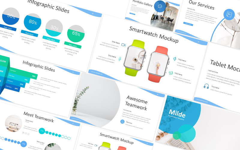 Hafif Basit Powerpoint Şablonu #260562 - TemplateMonster