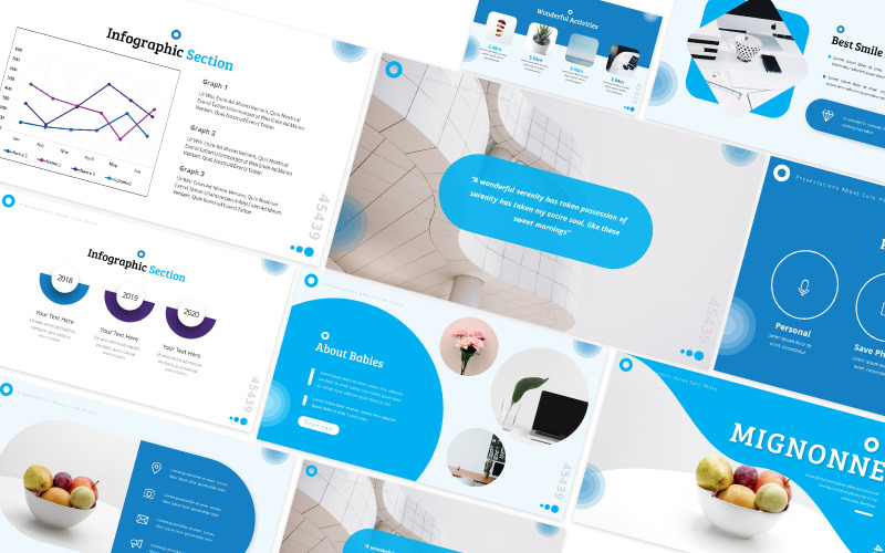 Modèle Powerpoint Moderne Mignonne #260577 - TemplateMonster
