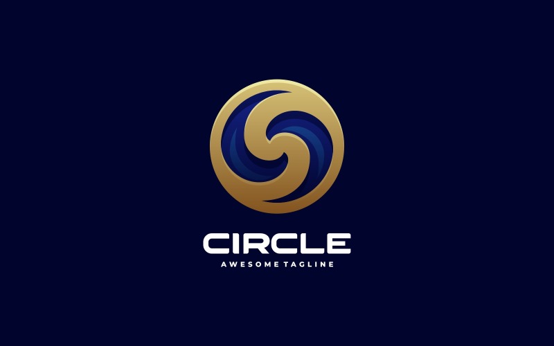 Logotipo de degradado de oro circular - TemplateMonster