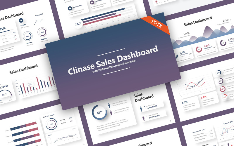 Modèle PowerPoint de tableau de bord des ventes Clinase