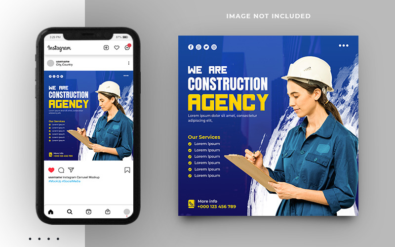 Construction Agency Social Media Post - TemplateMonster